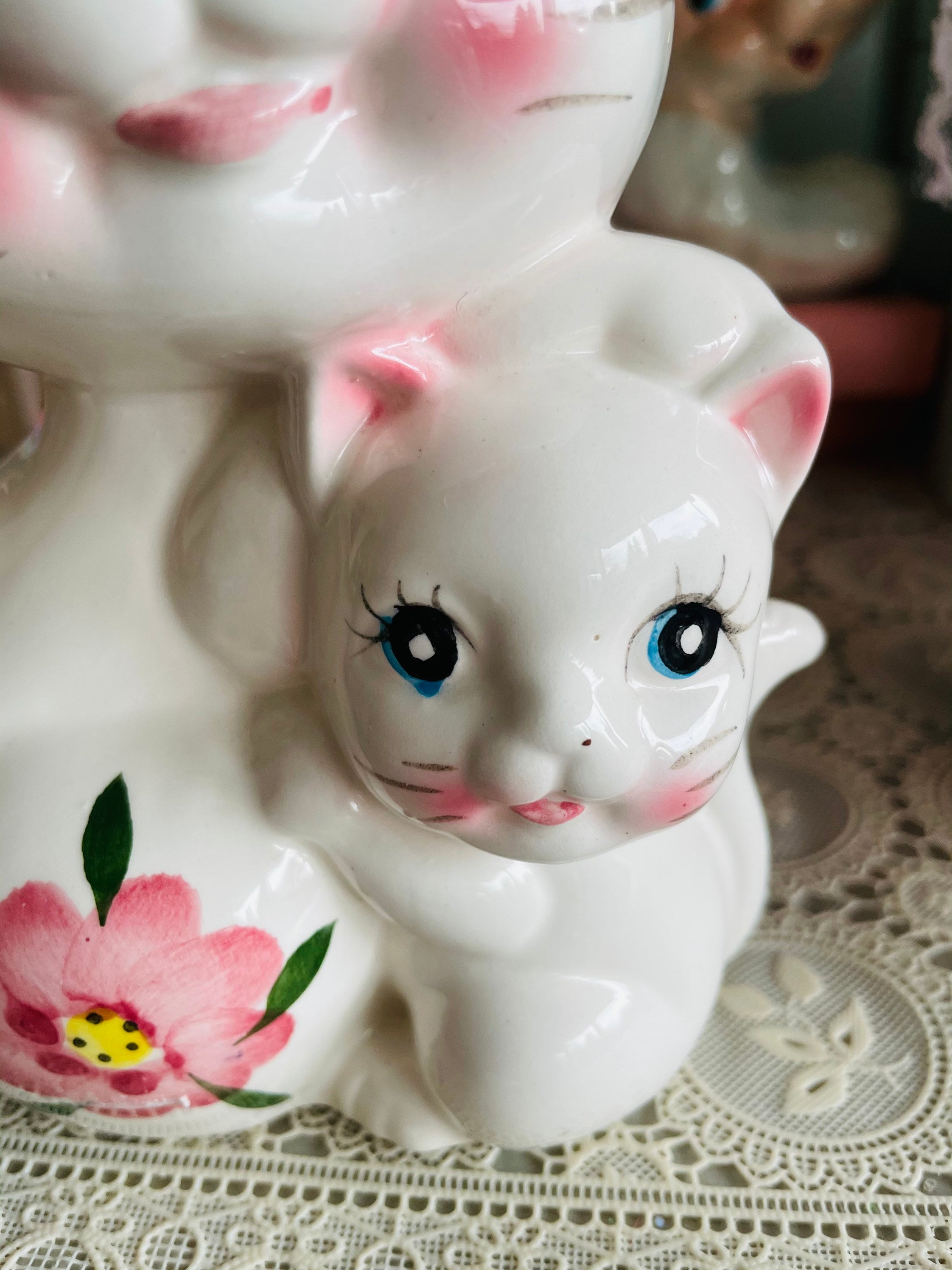 Vintage Japan Kitsch Large Ceramic Big Head Eyes Mama Baby | Etsy