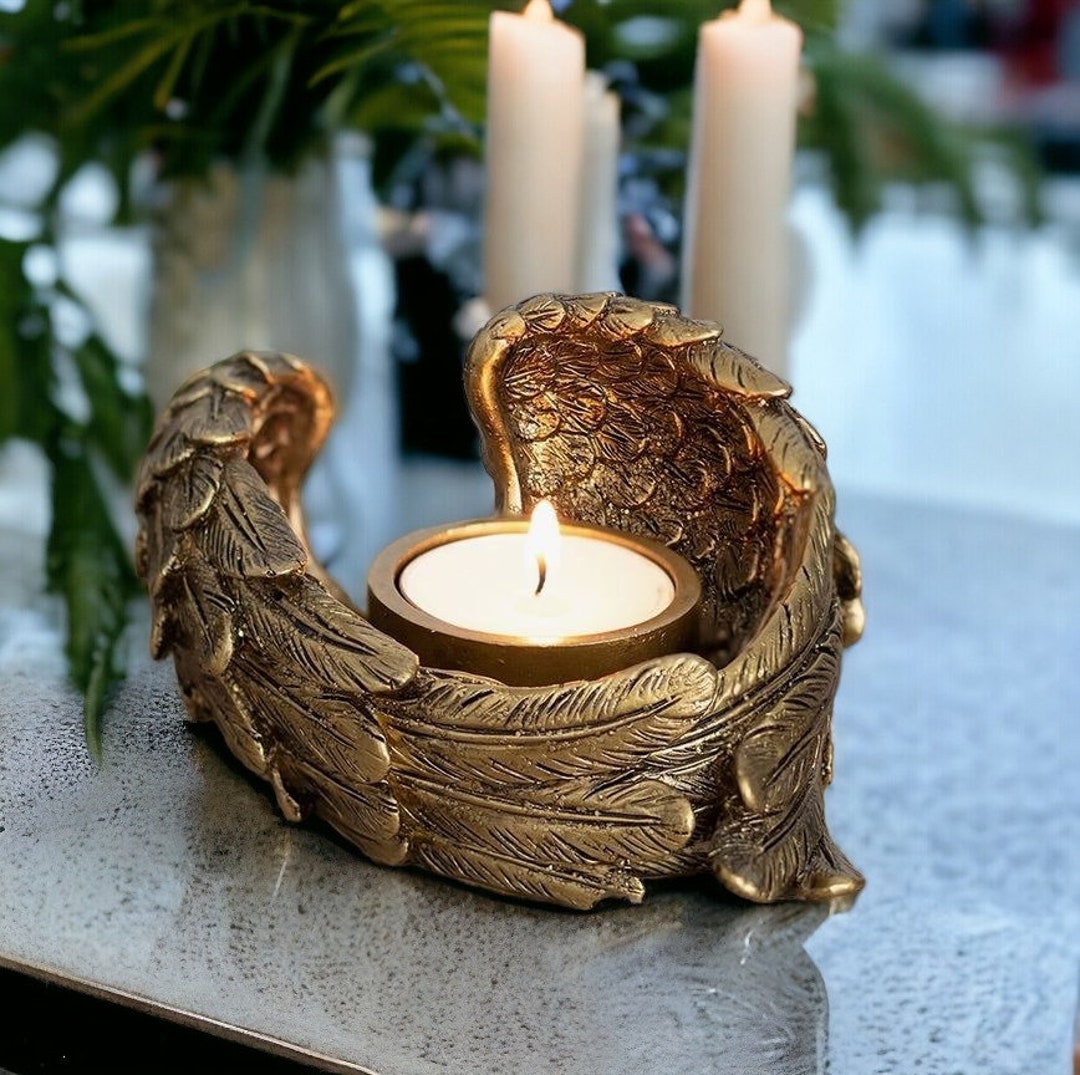Gorgeous Antique Gold Angel Wing Tealight Candle or Sphere Holder - Etsy
