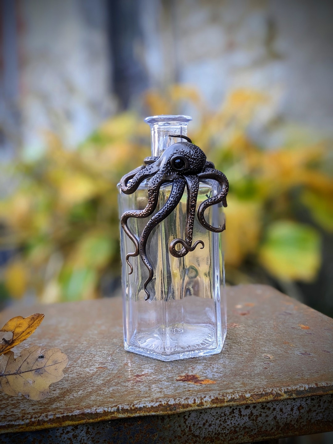 Polygonal Metallic Octopus Bottle Bottle Bottle Rum - Etsy