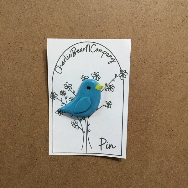 Blue Bird Pin - Etsy