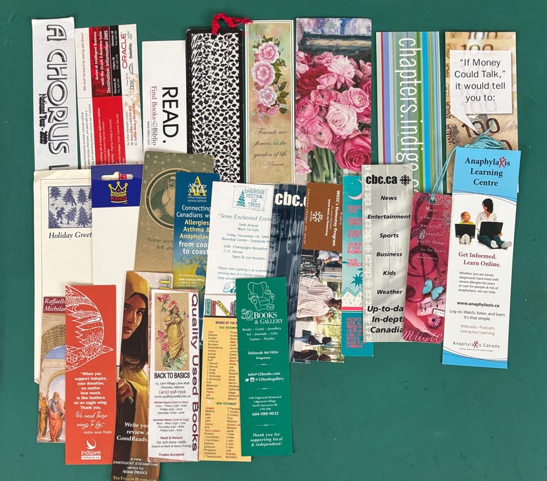 100 Bookmarks Assorted Original Paper Leather Plastic NO DIGITIZED ...