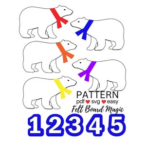 Five Little Polar Bears Felt Story PDF SVG Pattern Preschool - Etsy