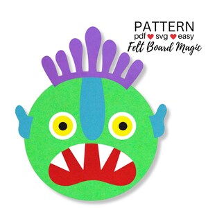 Go Away Big Green Monster PDF SVG Pattern Felt Board Set, Halloween ...
