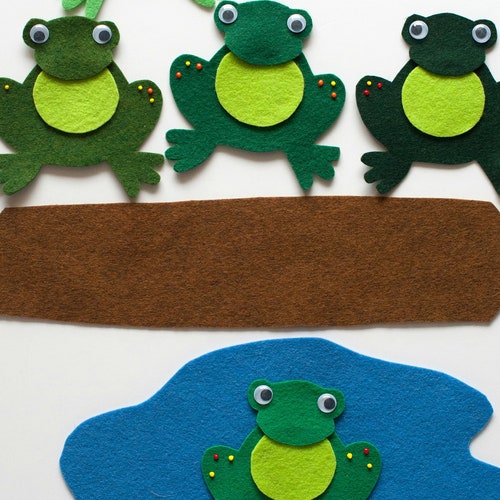5 Little Speckled Frogs Felt Board PATTERN PDF PATTERN Only - Etsy