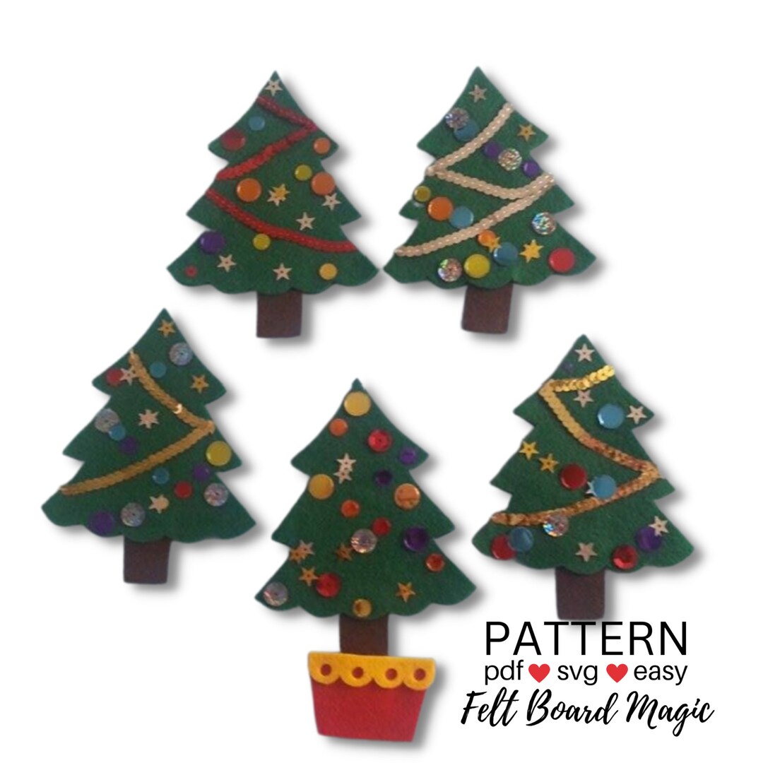 Five Little Christmas Trees PDF SVG Cricut Cutting Files Felt Board ...