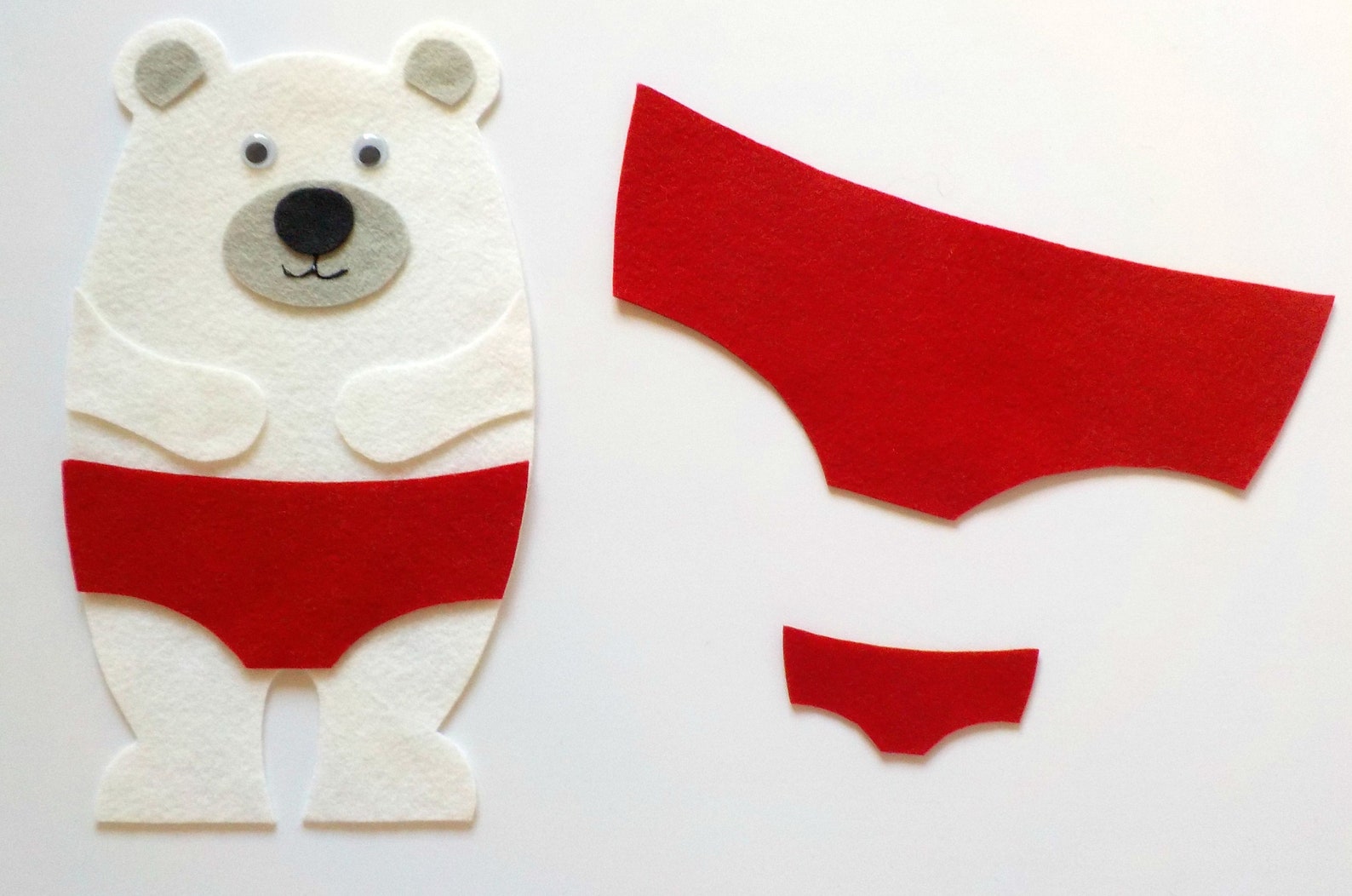Polar Bears Underwear Felt Story SVG Cutting Files PDF Pattern, Polar ...