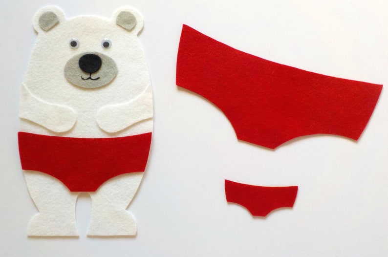 Polar Bears Underwear Felt Story SVG Cutting Files PDF Pattern, Polar ...