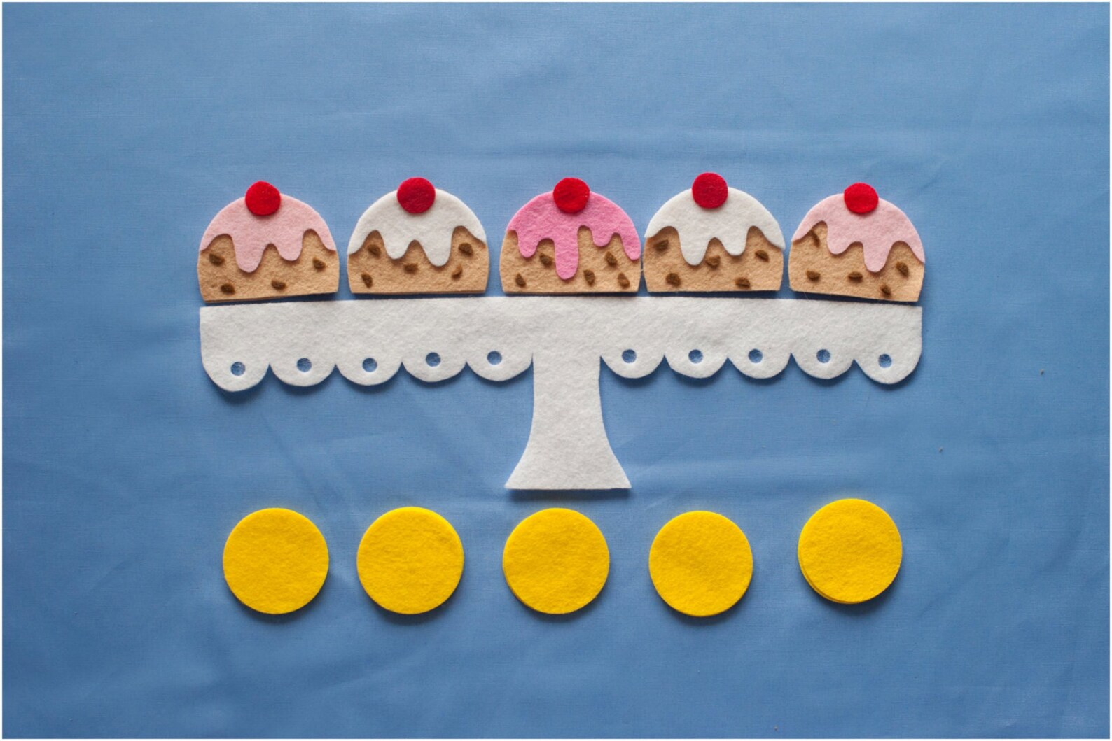 Five Currant Buns in a Baker's Shop PDF SVG Pattern Felt Board Set Food ...
