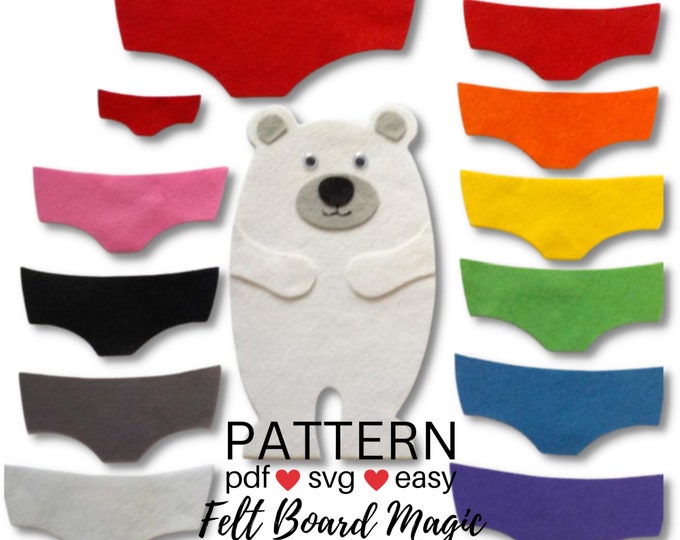 Polar Bears Underwear Felt Story SVG Cutting Files PDF Pattern, Polar ...