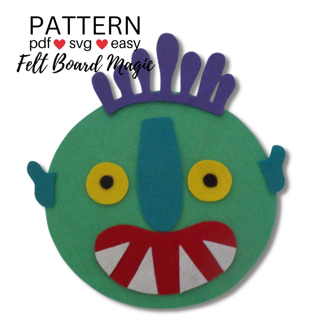 Go Away Big Green Monster PDF SVG Pattern Felt Board Set - Etsy
