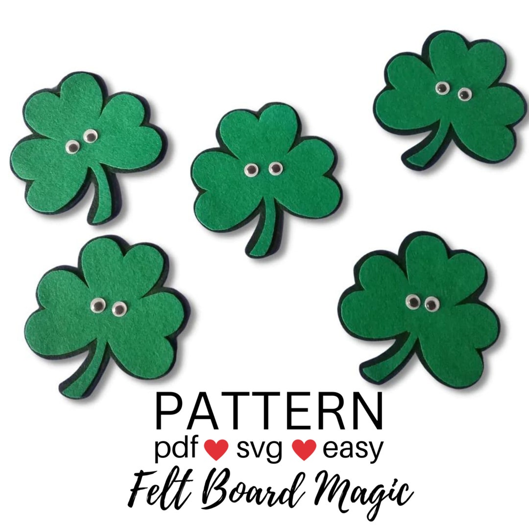 Five Little Shamrocks PDF and SVG Felt Board Pattern Flannel Board SVG ...