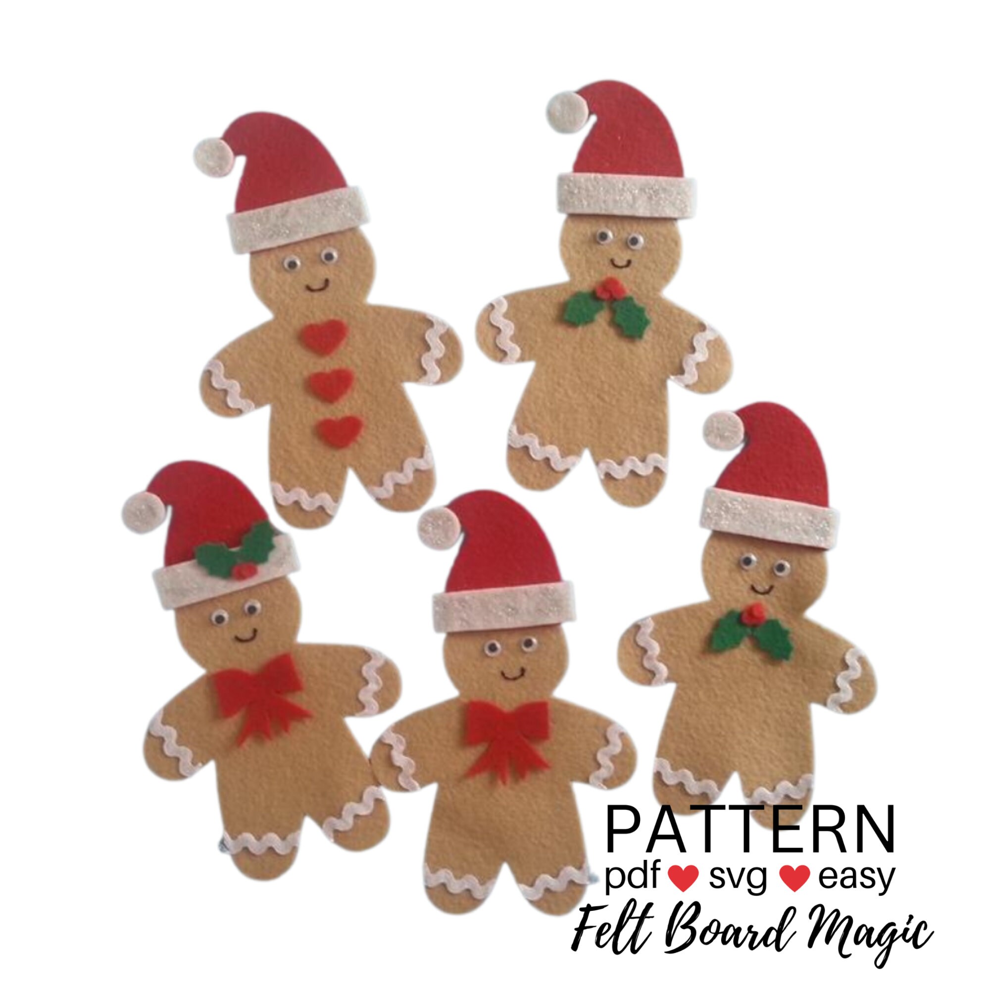 Five Little Christmas Gingerbread Men PDF SVG Cricut Cutting - Etsy