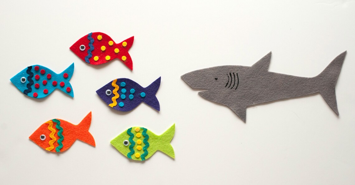 Five Little Fish Swimming in the Sea PDF Pattern Felt Board - Etsy