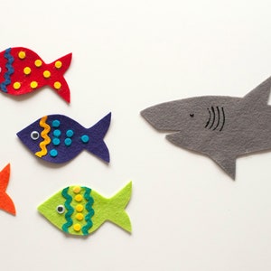 Five Little Fish Swimming in the Sea PDF Pattern Felt Board | Etsy