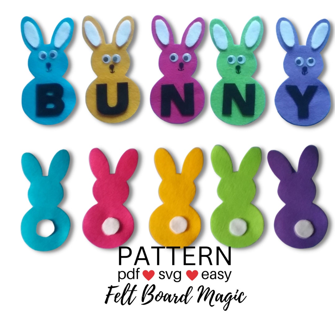 BUNNY B-U-N-N-Y BINGO Song Felt Board Set PDF Svg Cutting Files Pattern ...