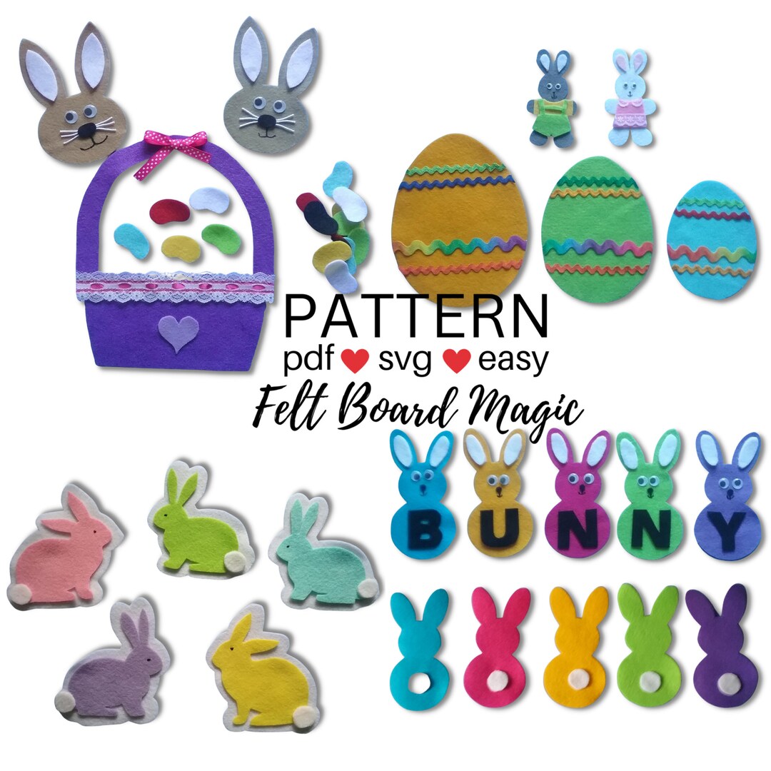 Easter 1 Felt Set Pattern Bundle PDF SVG , Flannel Board Pattern ...