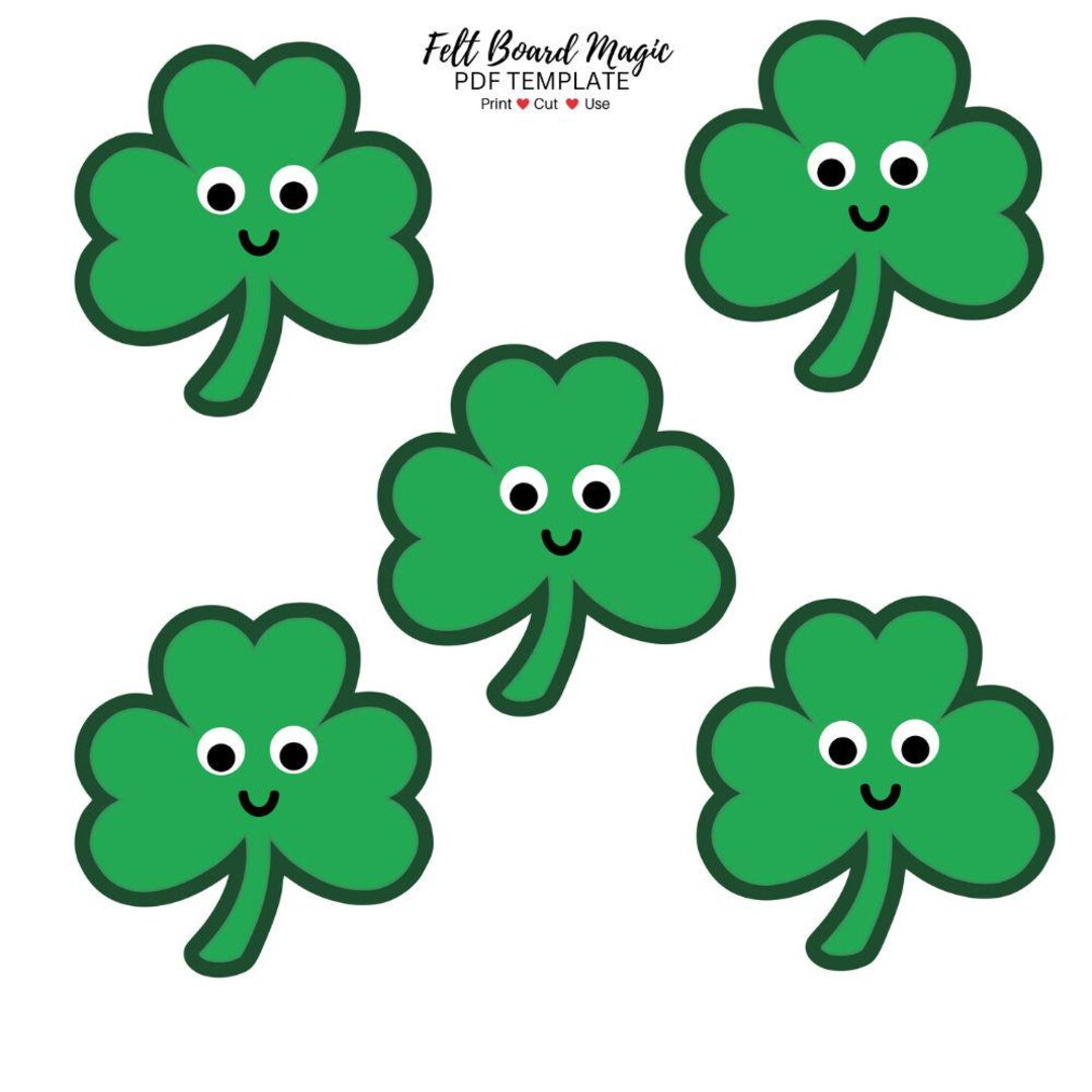 Five Little Shamrocks PDF Template (print Cut Laminate Use) Felt Board ...