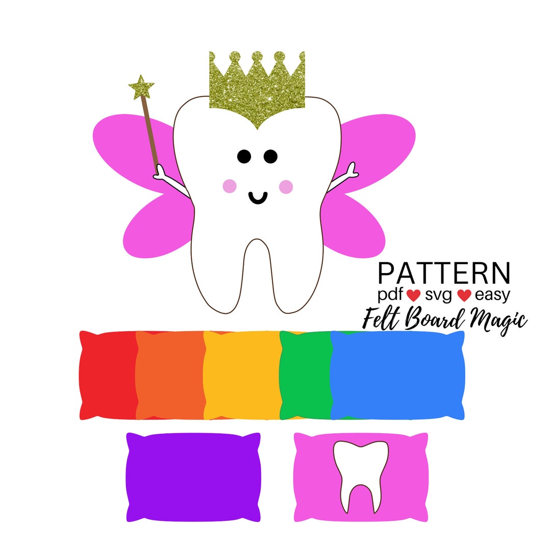 Hide and Seek Tooth Fairy Felt Board Set Pattern PDF SVG Cutting Files ...