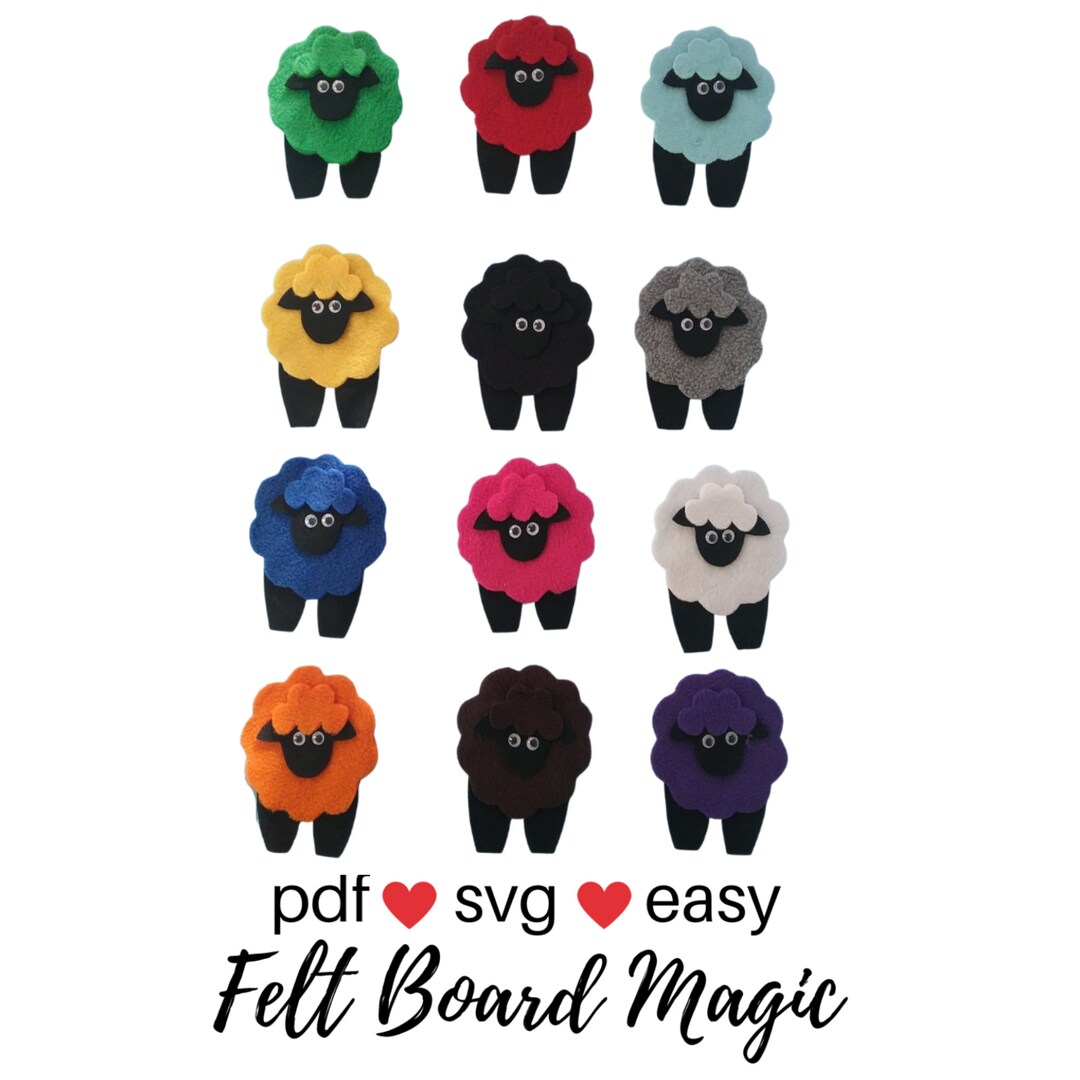 Mary Had a Colored Lamb Felt Board PDF Pattern, SVG Cutting Files ...