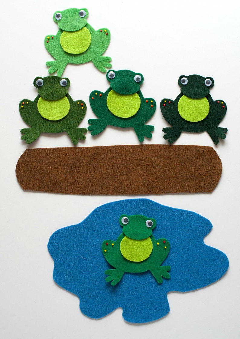 Five Little Speckled Frogs PDF SVG Felt Board Pattern Flannel - Etsy ...