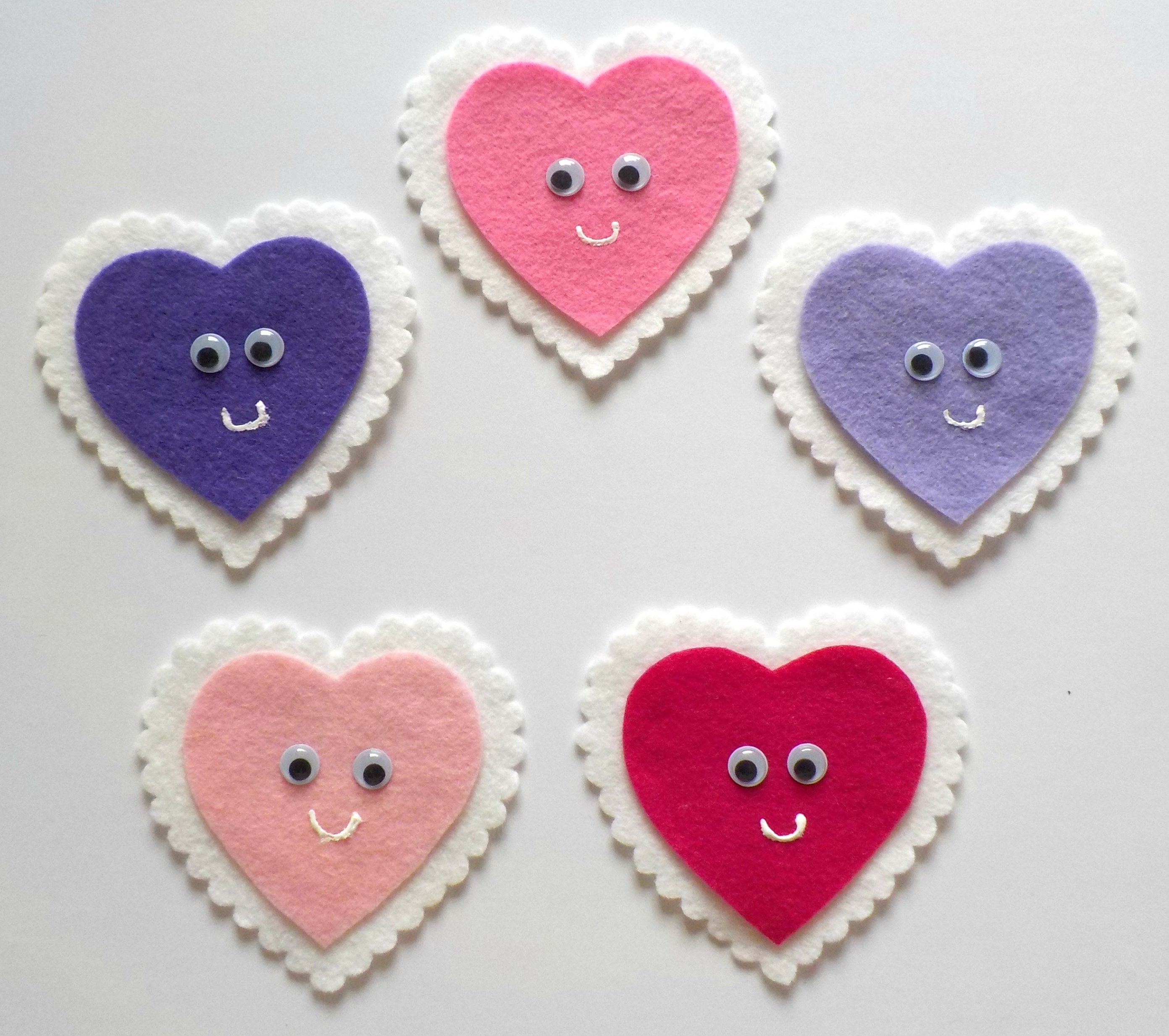 Five Valentine's Hearts PDF Pattern Felt Board Set Toys | Etsy