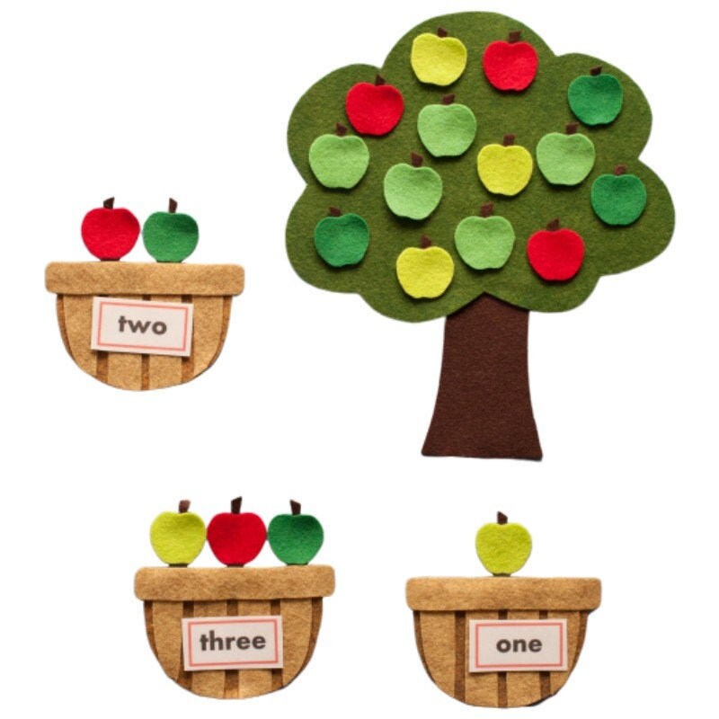 Apple Counting Baskets Felt Board Pattern PDF Counting - Etsy Canada