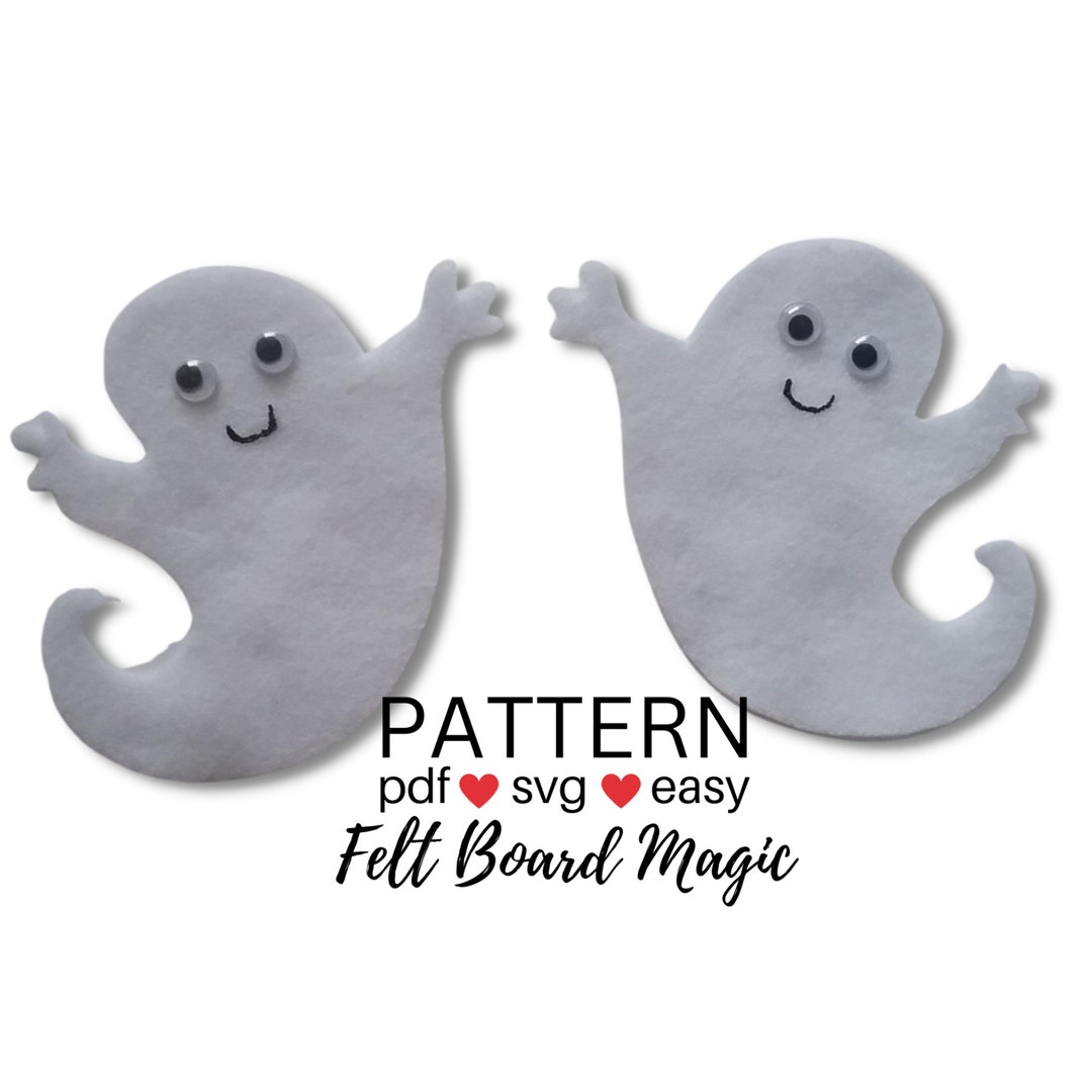 Two Little Ghosts PDF SVG Pattern Felt Board Set Stick Puppet Set ...