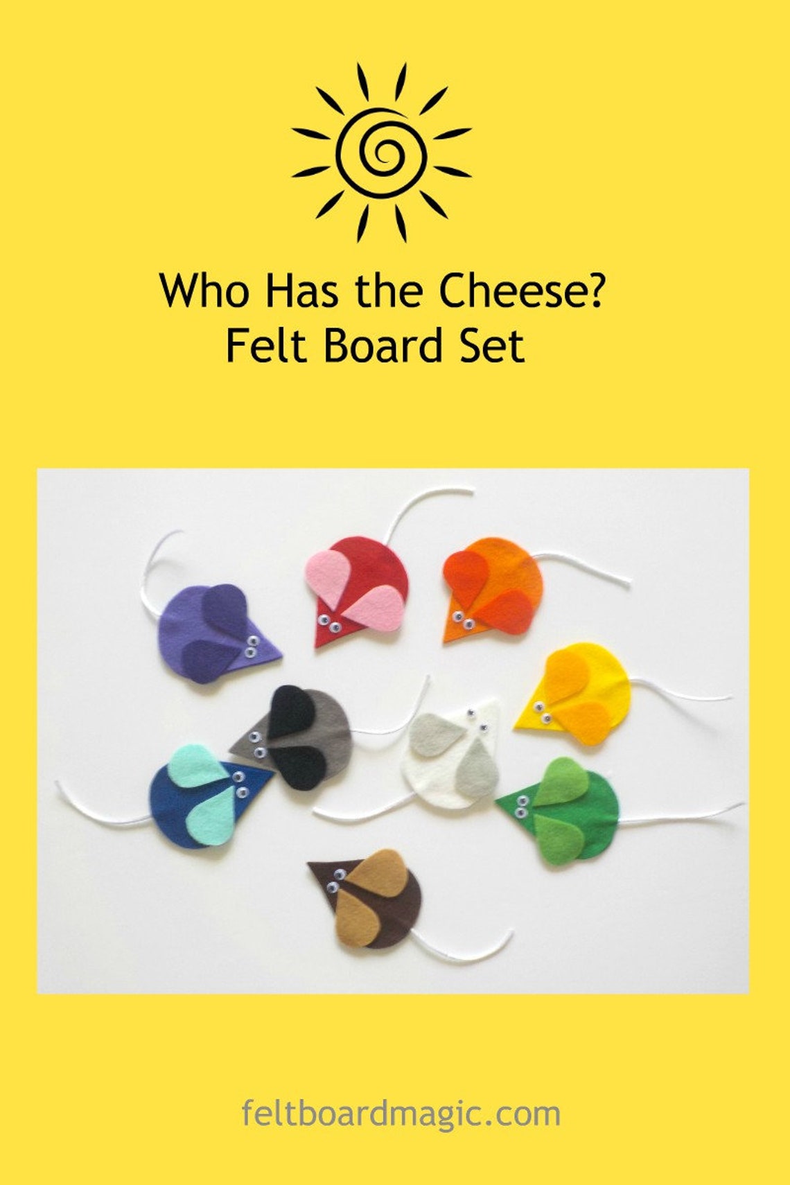 Who Has the Cheese Hide and Seek Colors Game PDF Pattern Felt | Etsy