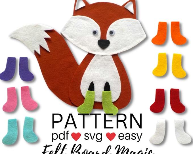 Fox in Socks PDF Pattern Felt Board Set, Toys, Colors, Colours, Clothes ...