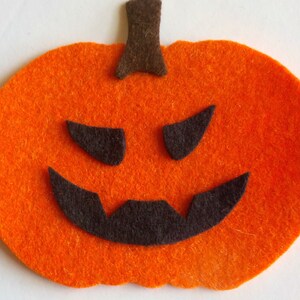 Five Little Jack O Lanterns PDF SVG Pattern Felt Board Set, Halloween ...