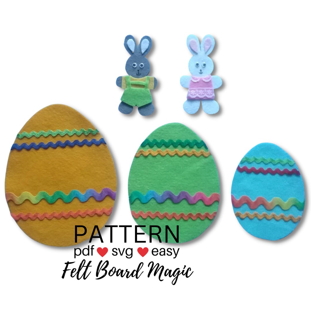 Little Bunny Hide and Seek Sizes Game Felt Board Set PDF SVG Pattern ...
