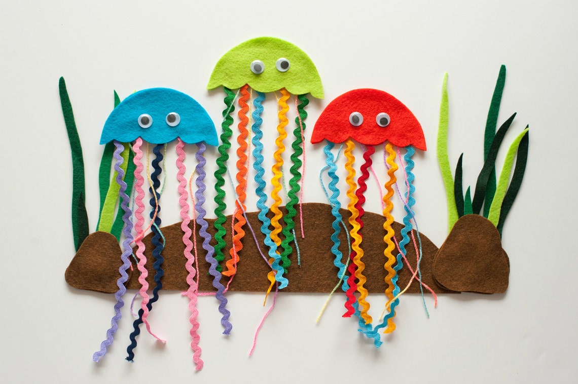 Three Jelly Fish Felt Board Pattern PDF SVG Download Flannel Board ...
