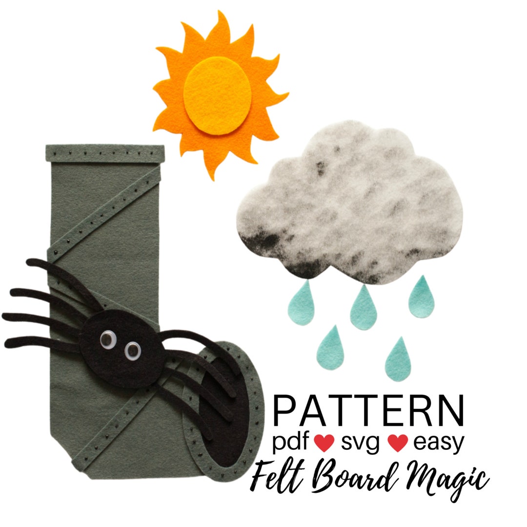 Incy Wincy Spider PDF SVG Felt Board Pattern Flannel Board - Etsy UK