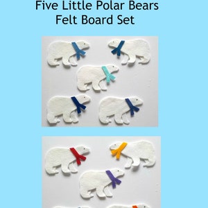 Five Little Polar Bears Felt Story PDF Pattern Toddler and | Etsy