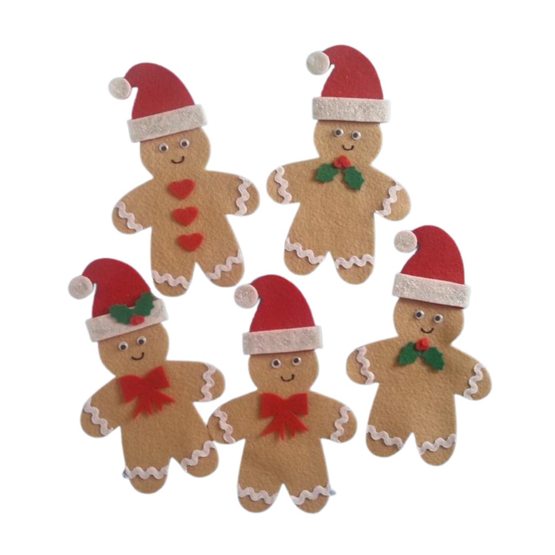 Five Little Christmas Gingerbread Men PDF Pattern Felt Board - Etsy
