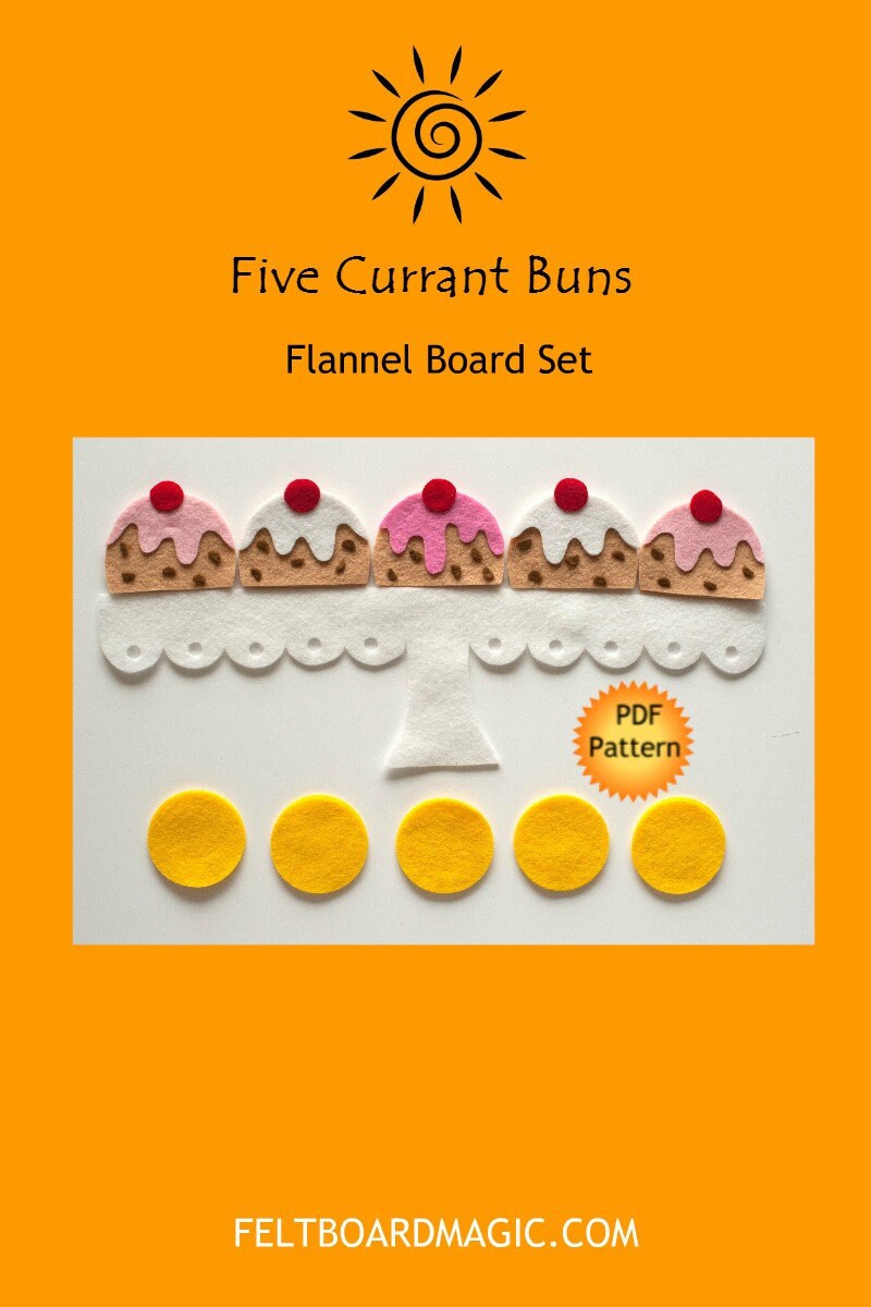 Five Currant Buns in a Baker's Shop PDF Pattern Felt Board | Etsy