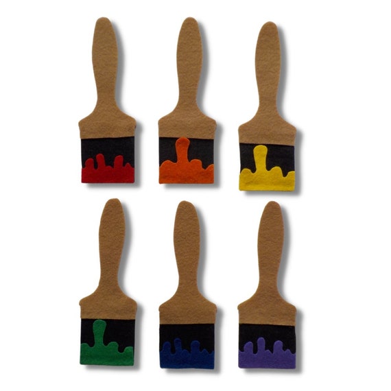Rainbow Paint Brushes Color Memory Game PDF Pattern Felt Board - Etsy