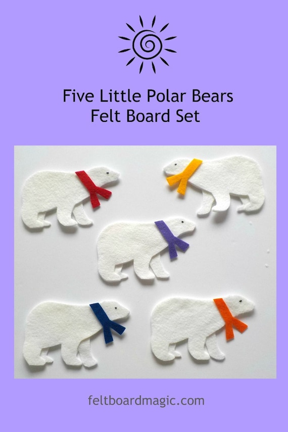 Five Little Polar Bears Felt Story PDF Pattern Toddler and | Etsy
