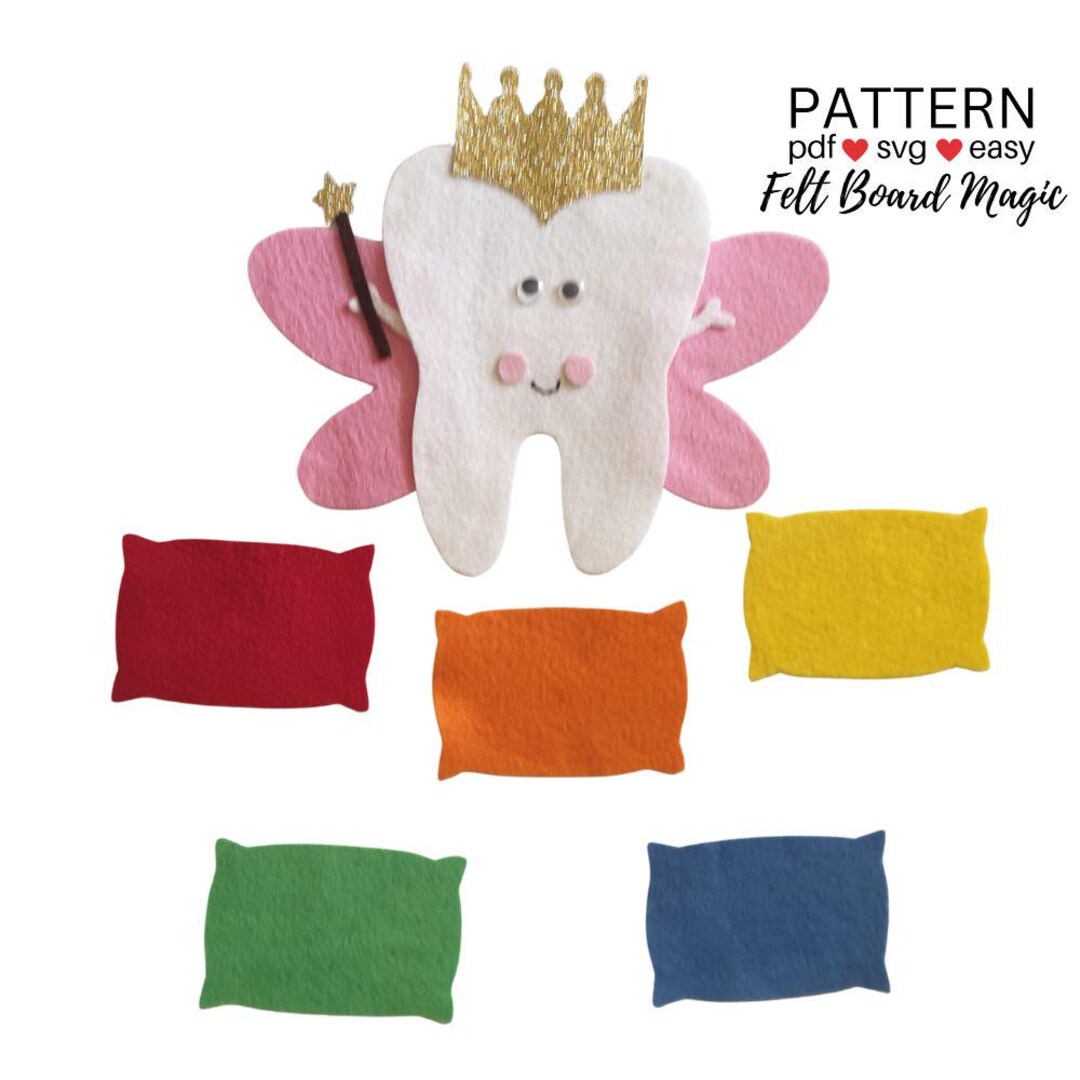 Hide and Seek Tooth Fairy Felt Board Set Pattern PDF SVG Cutting Files ...