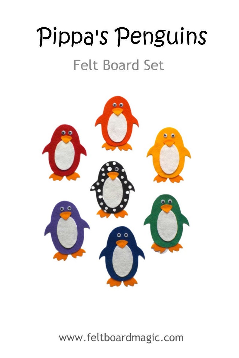Pippa's Penguins Colors Felt Story Board PDF Pattern | Etsy