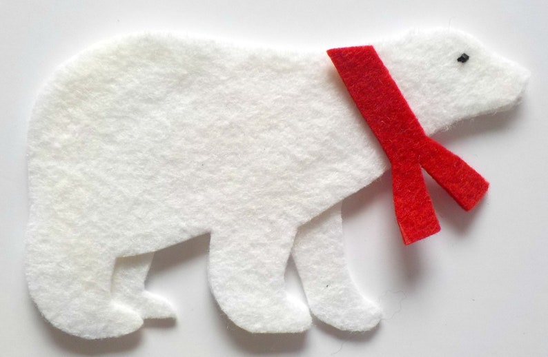 Five Little Polar Bears Felt Story PDF Pattern Toddler and | Etsy