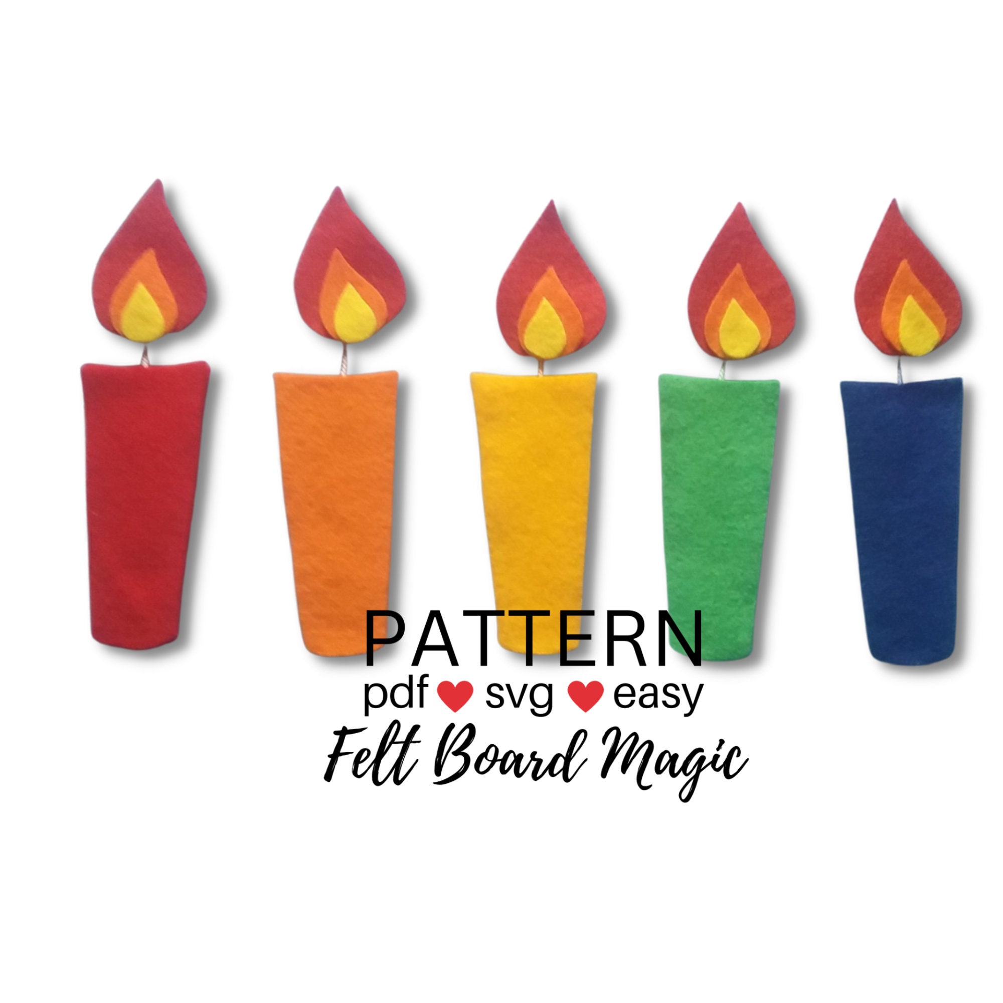 Five Little Candles PDF SVG Felt Board Pattern Flannel Board - Etsy
