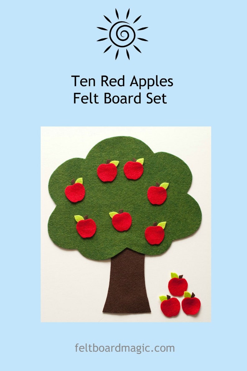 Ten Red Apples Adding and Subtracting PDF Felt Board Pattern - Etsy Canada
