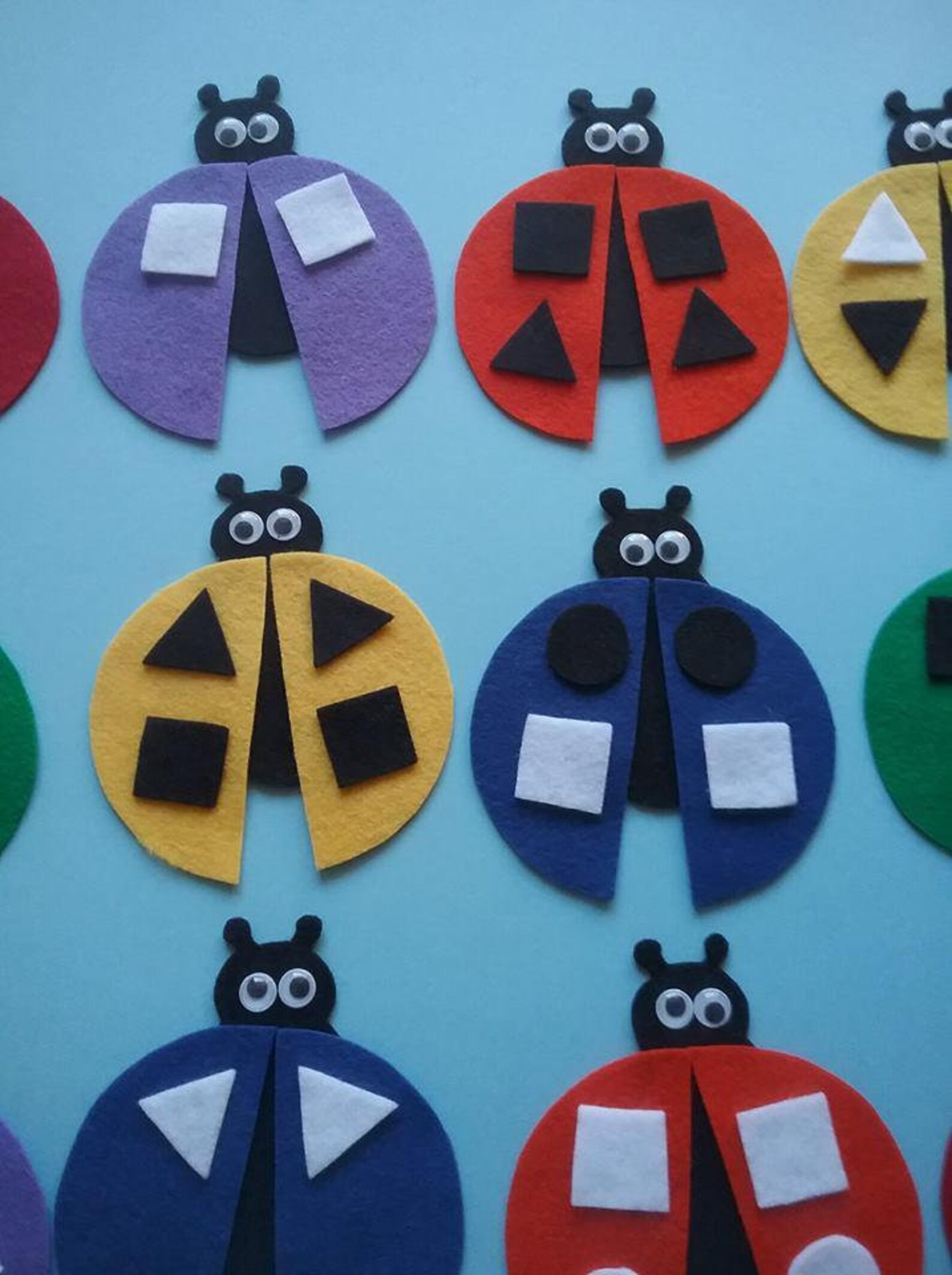 Ladybird Wing Shape and Color Matching Game Felt Board Set PDF | Etsy