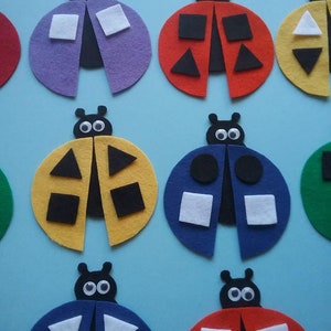 Ladybird Wing Shape and Color Matching Game Felt Board Set PDF | Etsy