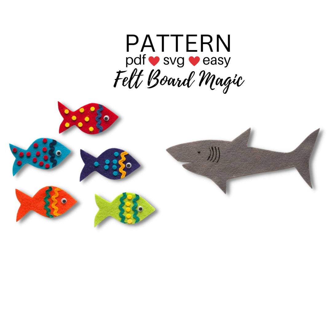 Five Little Fish Swimming in the Sea PDF Pattern SVG Cricut Cutting ...