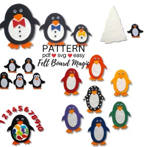 Penguins and Polar Bears Felt Story Board Pattern Bundle, Winter Theme ...