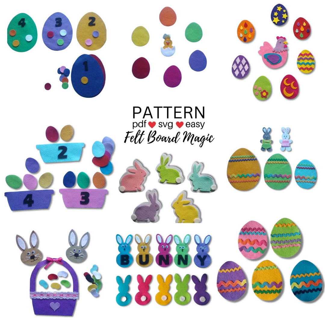 Easter Felt Board Pattern PDF SVG Super Bundle Digital Download Eggs ...