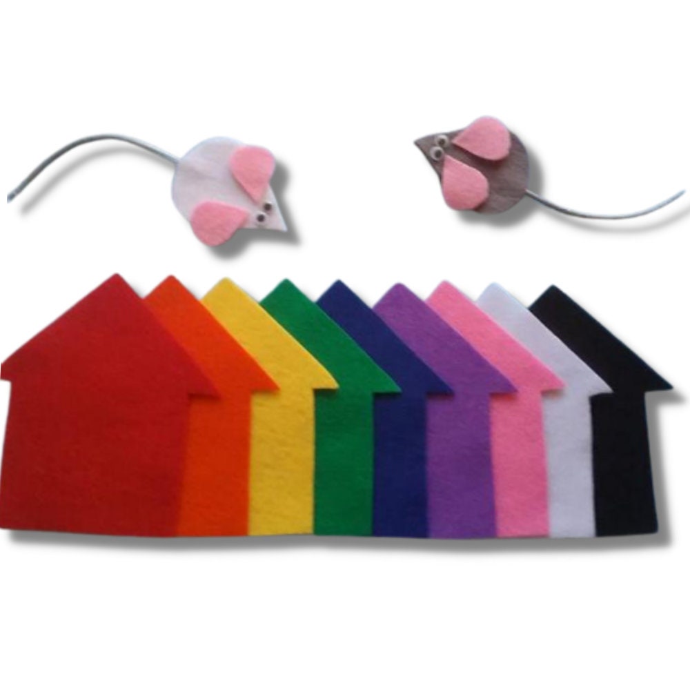 Little Mouse Hide and Seek Colors Colours Game Felt Board Set PDF ...