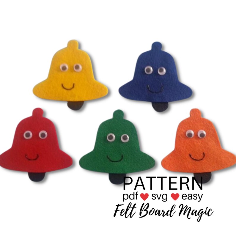 Five Little Bells Felt Board Pattern Christmas PDF SVG Download Song ...